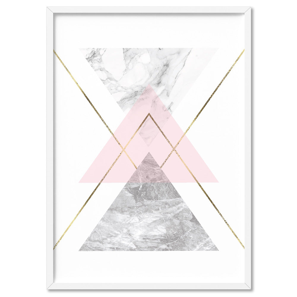 Geometric Poster. Marble Geo Shapes Wall Art Print. Modern – Print and ...