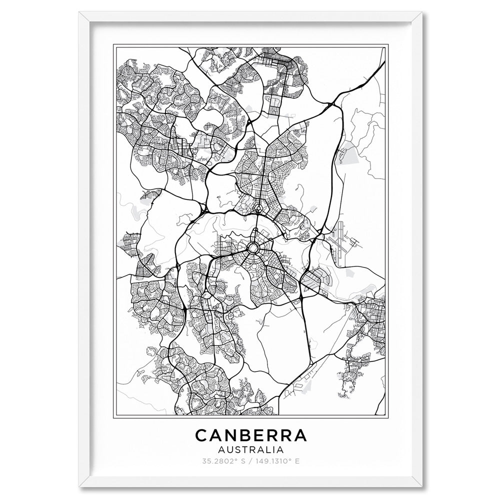 Canberra Map Art Print. Custom Street Map Poster – Print and Proper®