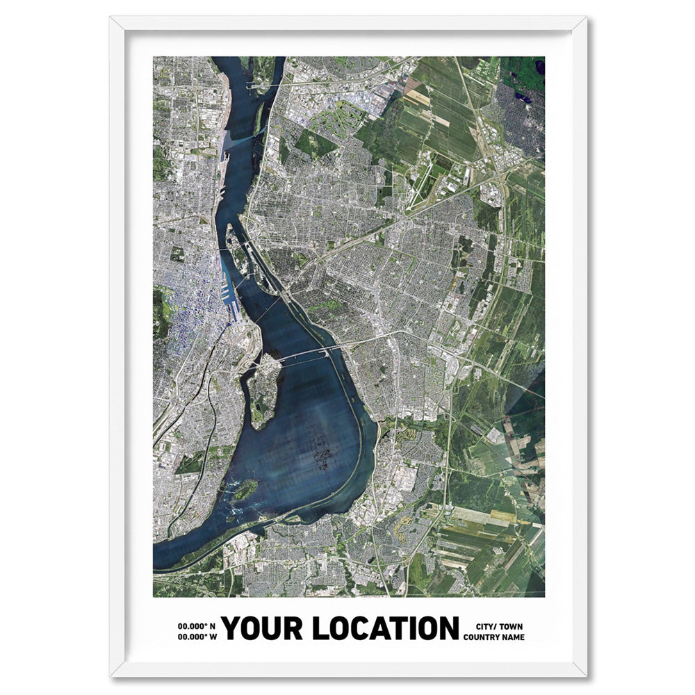 Custom Aerial Satellite Map | Your Location - Art Print – Print and Proper®