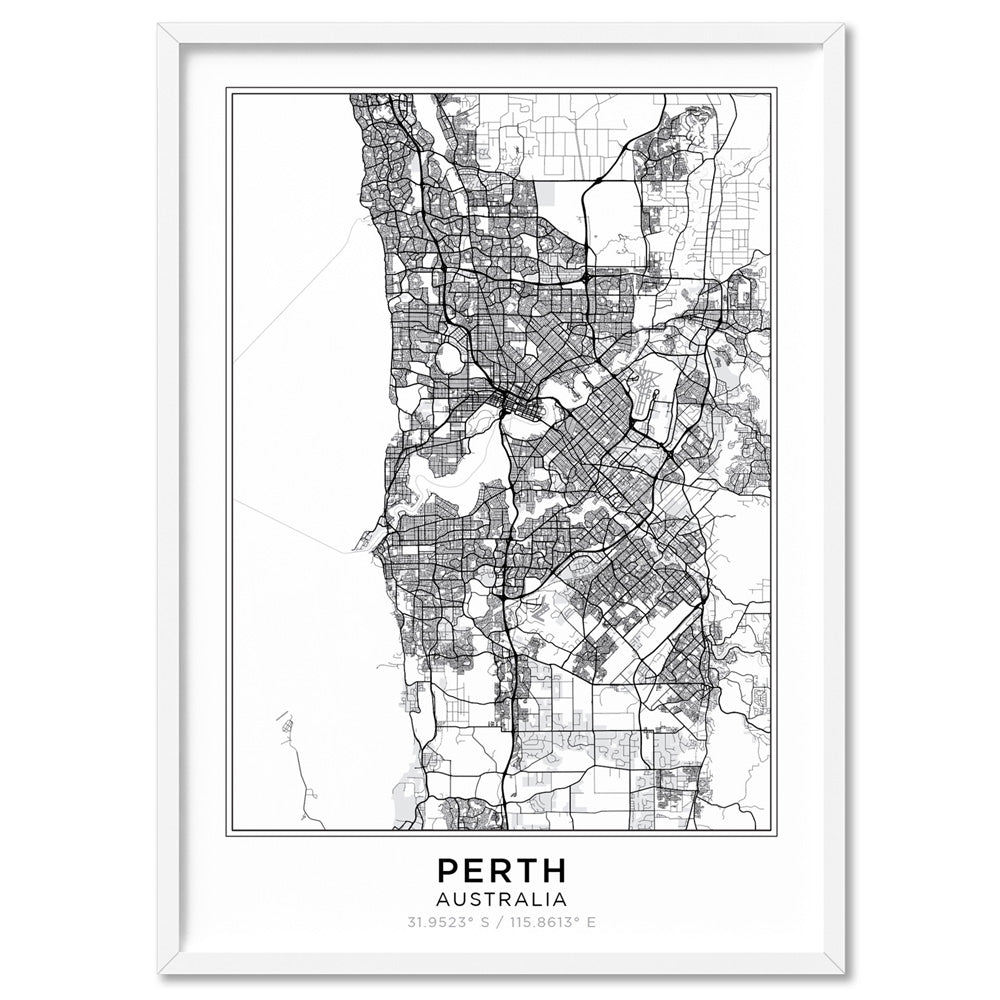 Perth Map Art Print. Custom Street Map Poster – Print and Proper®