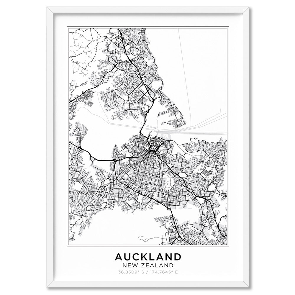 Auckland City Map Print Poster. Minimal Street Map Art Print – Print ...