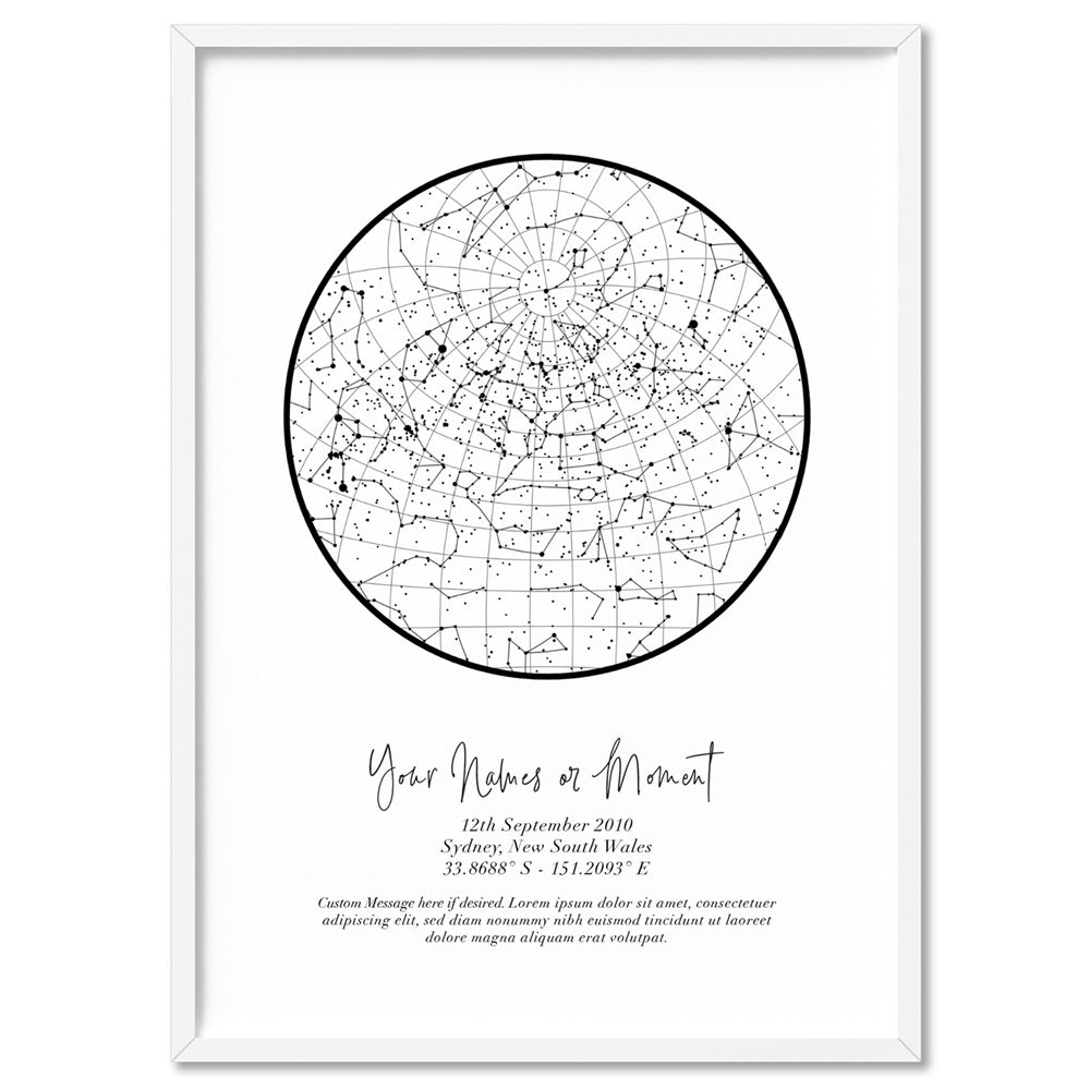 Night Sky Star Sign Map Print. Personalised Star Maps – Print and Proper®