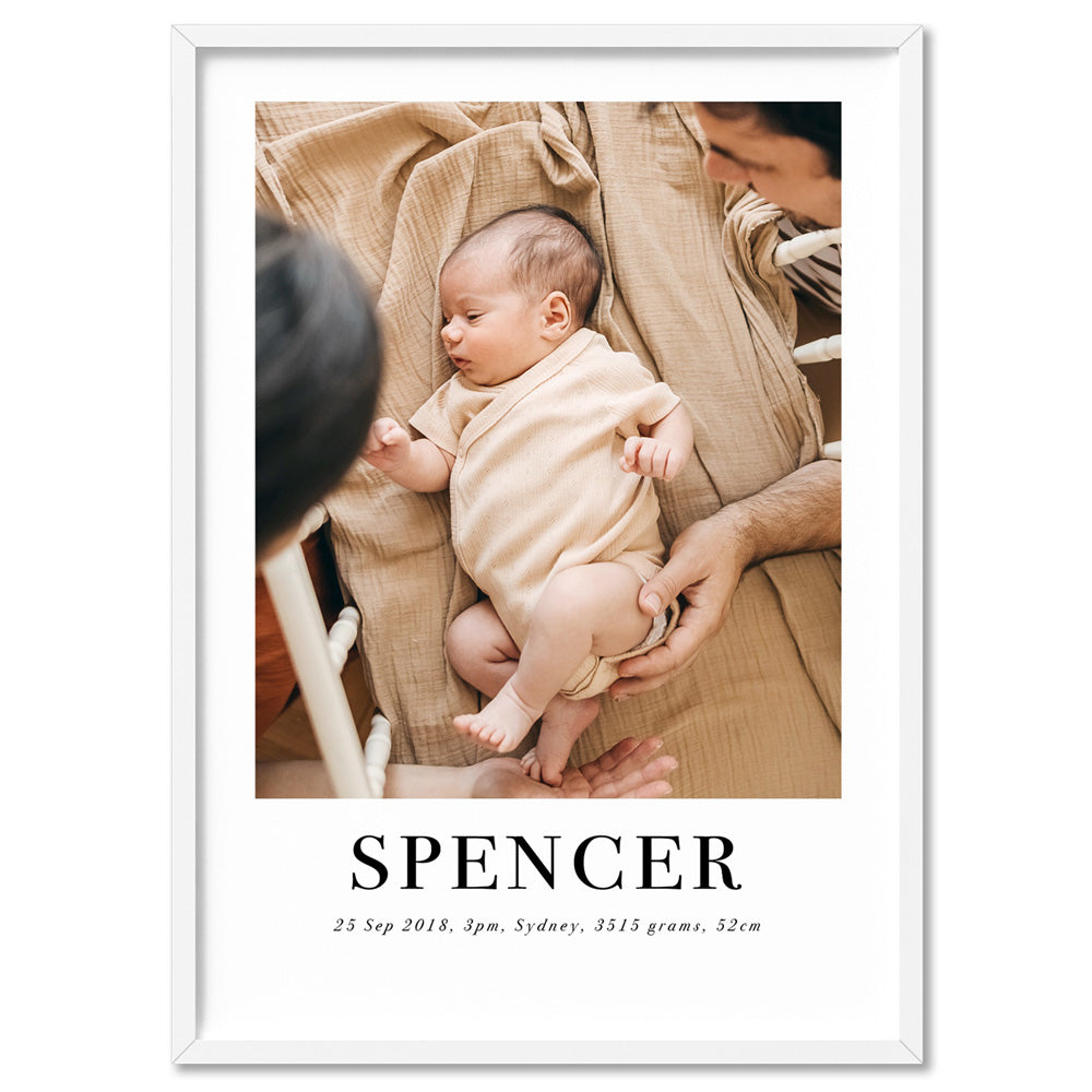 Personalised Baby Portrait & Name Print. Nursery Art Design – Print and ...